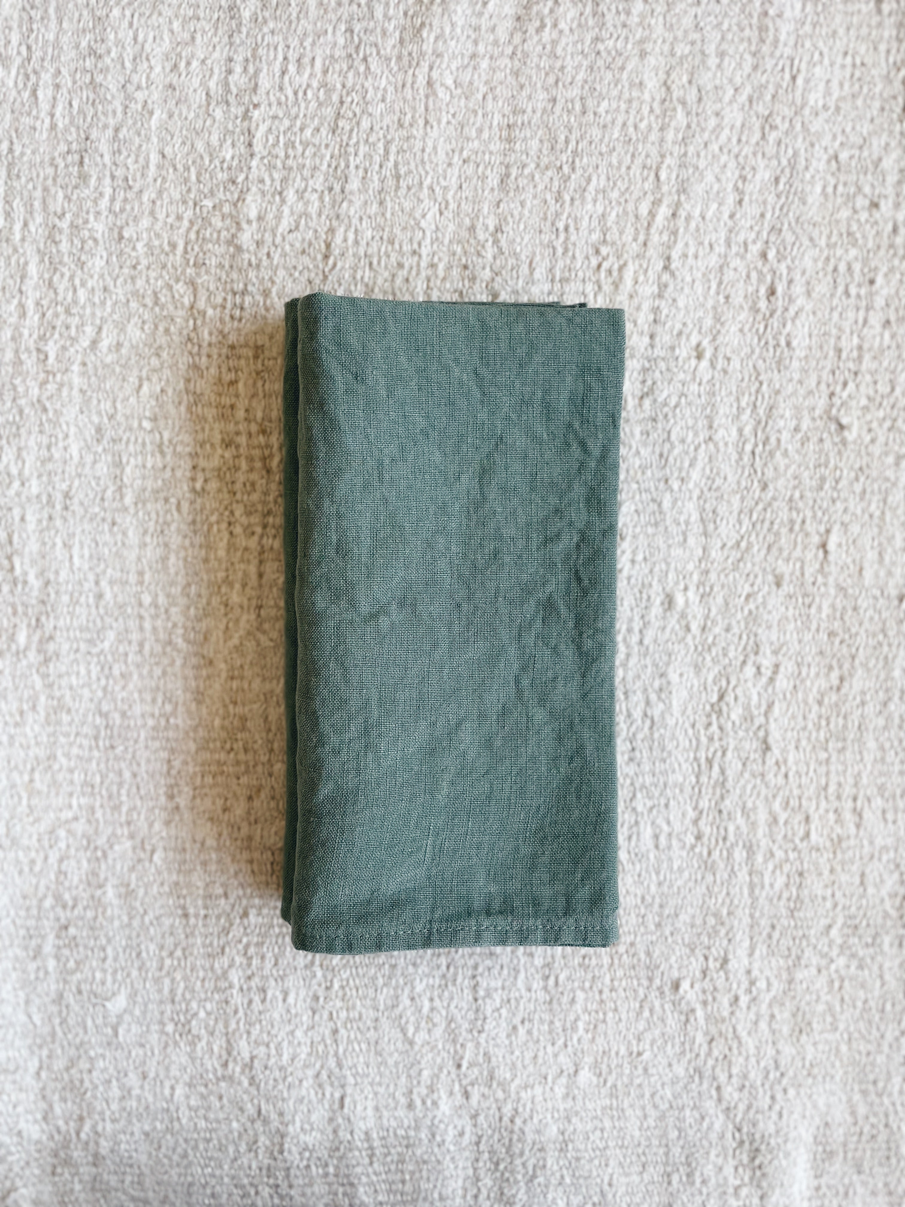 Washed Jade Linen Napkins – HOME
